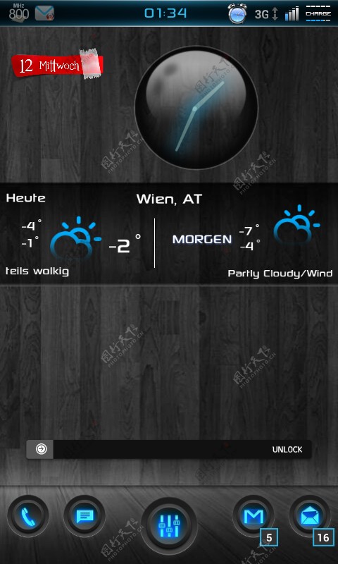 蓝色WidgetLocker图片素材-编号01323431-图行天下