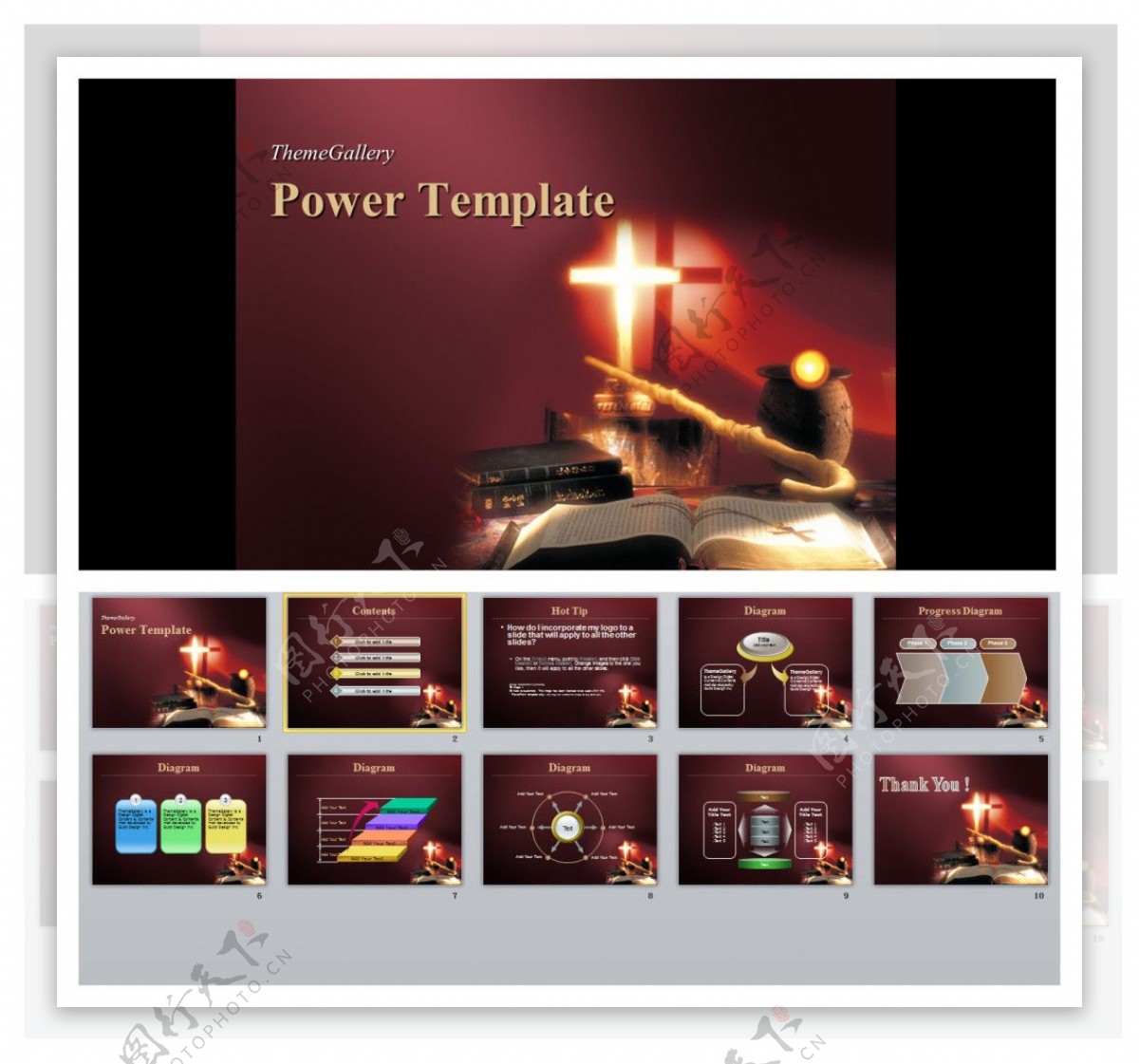 十字架主题演示PPT图片素材-编号06075721-图行天下