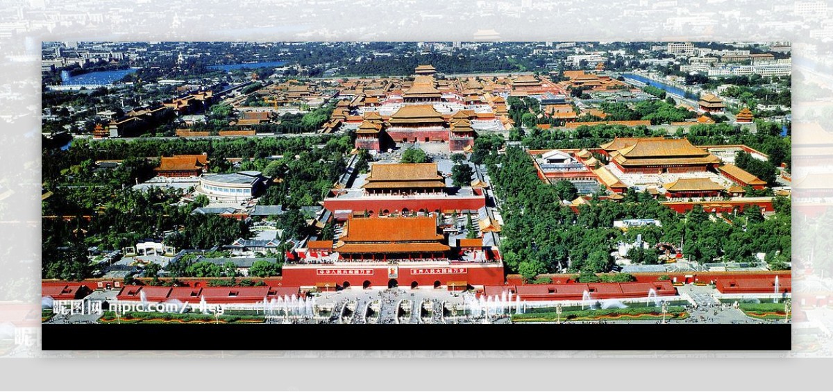 航拍天安门紫禁城全景图片素材-编号14086271-图行天下