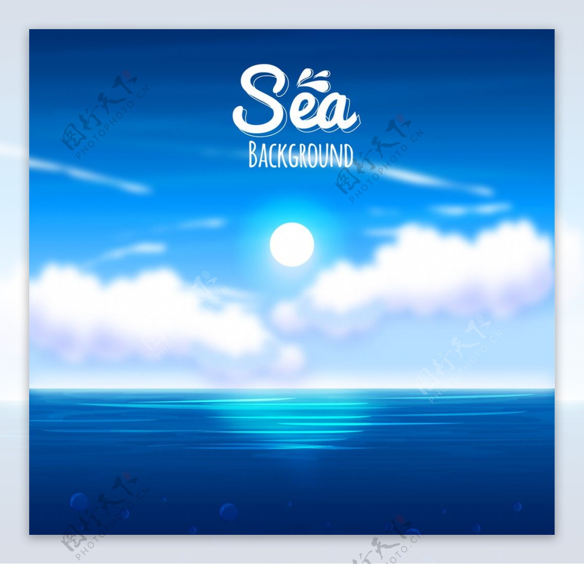美丽的大海景观背景图片素材-编号23349911-图行天下