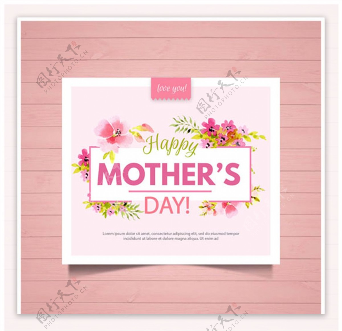 花卉母亲节快乐贺卡图片素材-编号23836941-图行天下