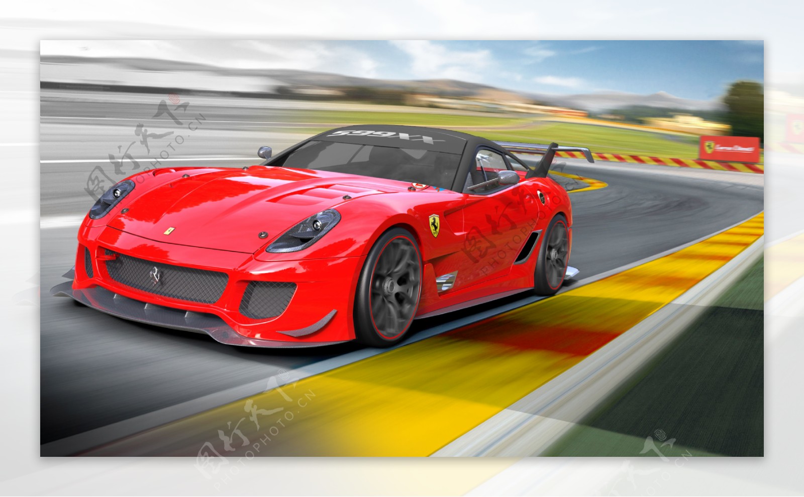 赛道中的法拉利跑车图片素材-编号25667901-图行天下