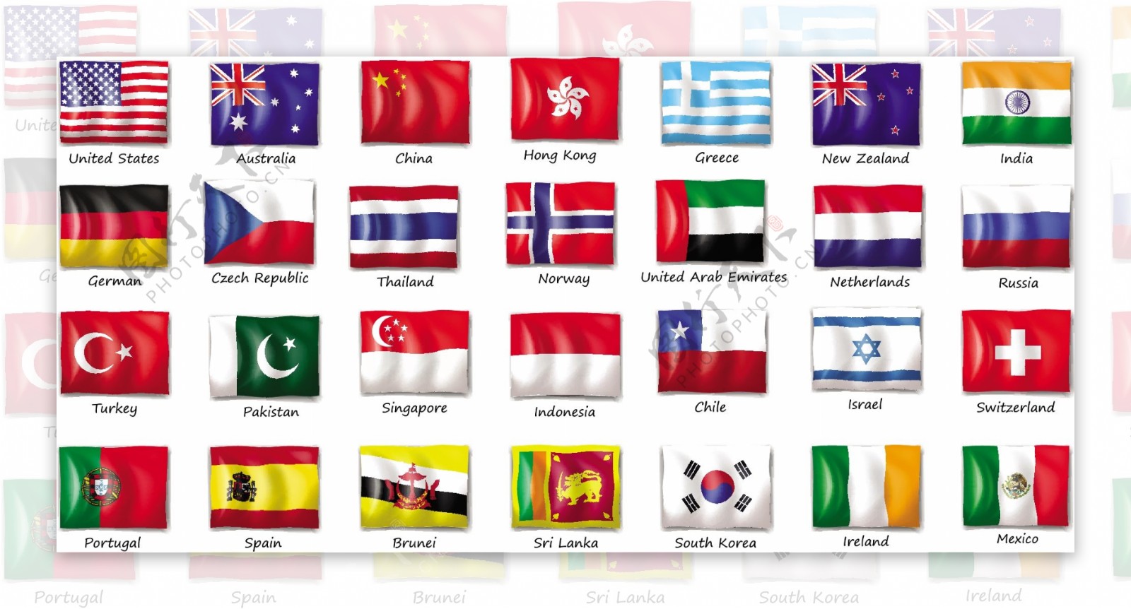 各国国旗的图解图片素材-编号26244381-图行天下