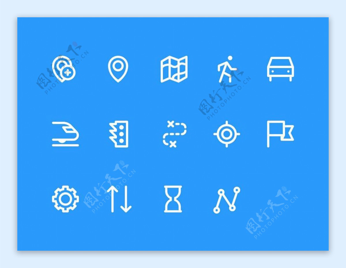 14枚地图类图标sketch图片素材-编号28445511-图行天下