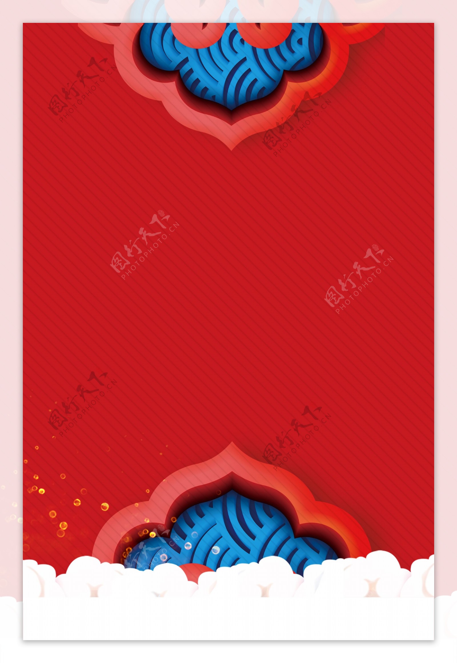 简约红色猪年海报背景图片素材-编号30826441-图行天下