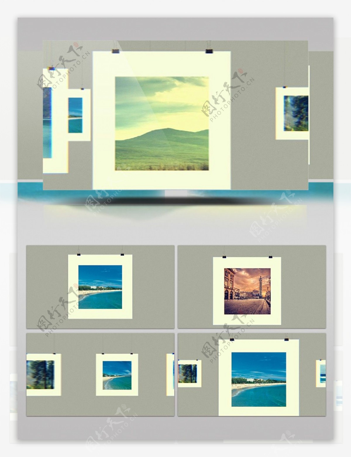 用夹子和吊绳悬挂着的干净照片ae工程图片素材-编号31484091-图行天下