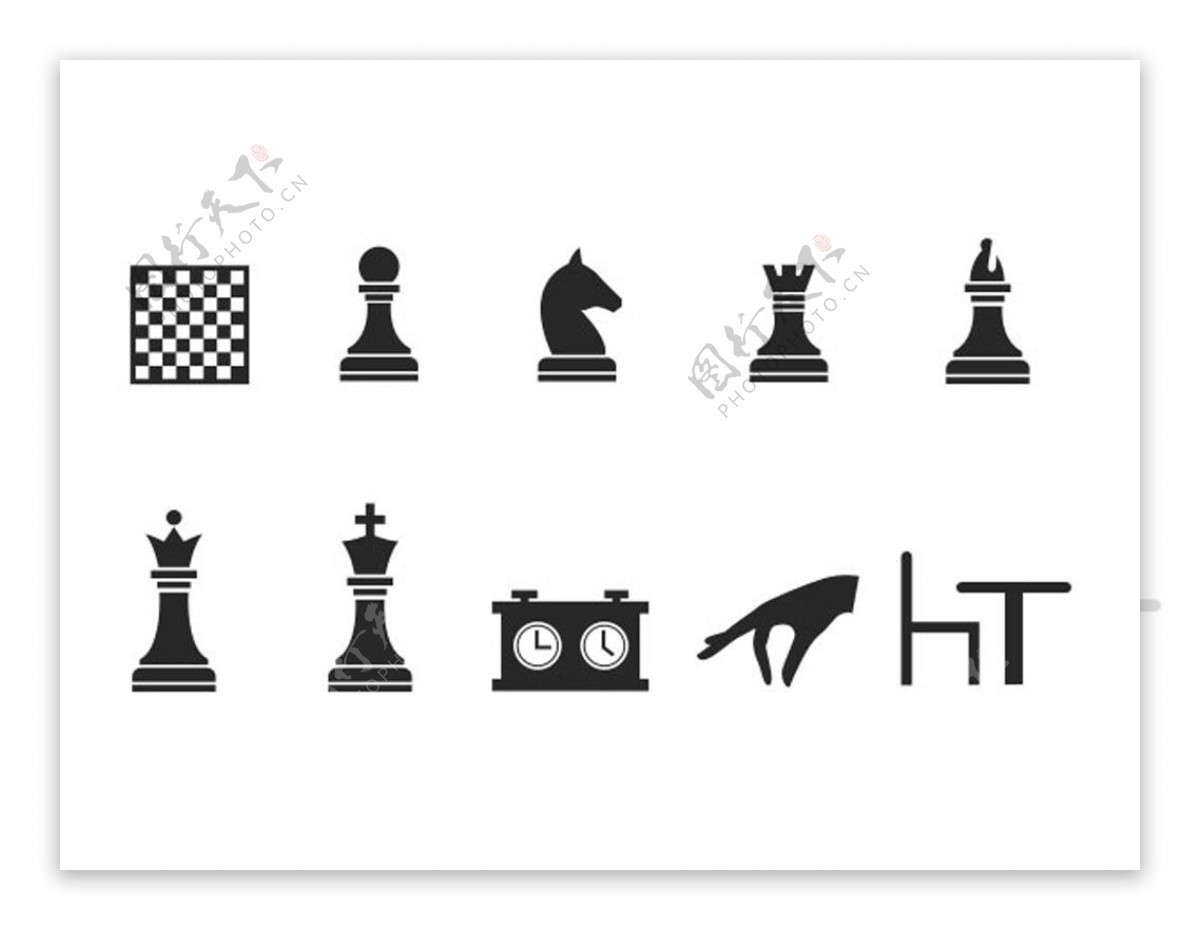 15个国际象棋的图标图片素材-编号31506481-图行天下