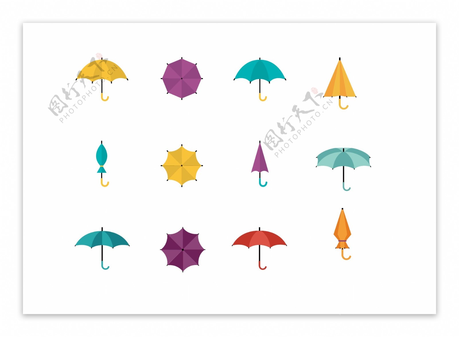 雨伞图标图片素材-编号32854401-图行天下