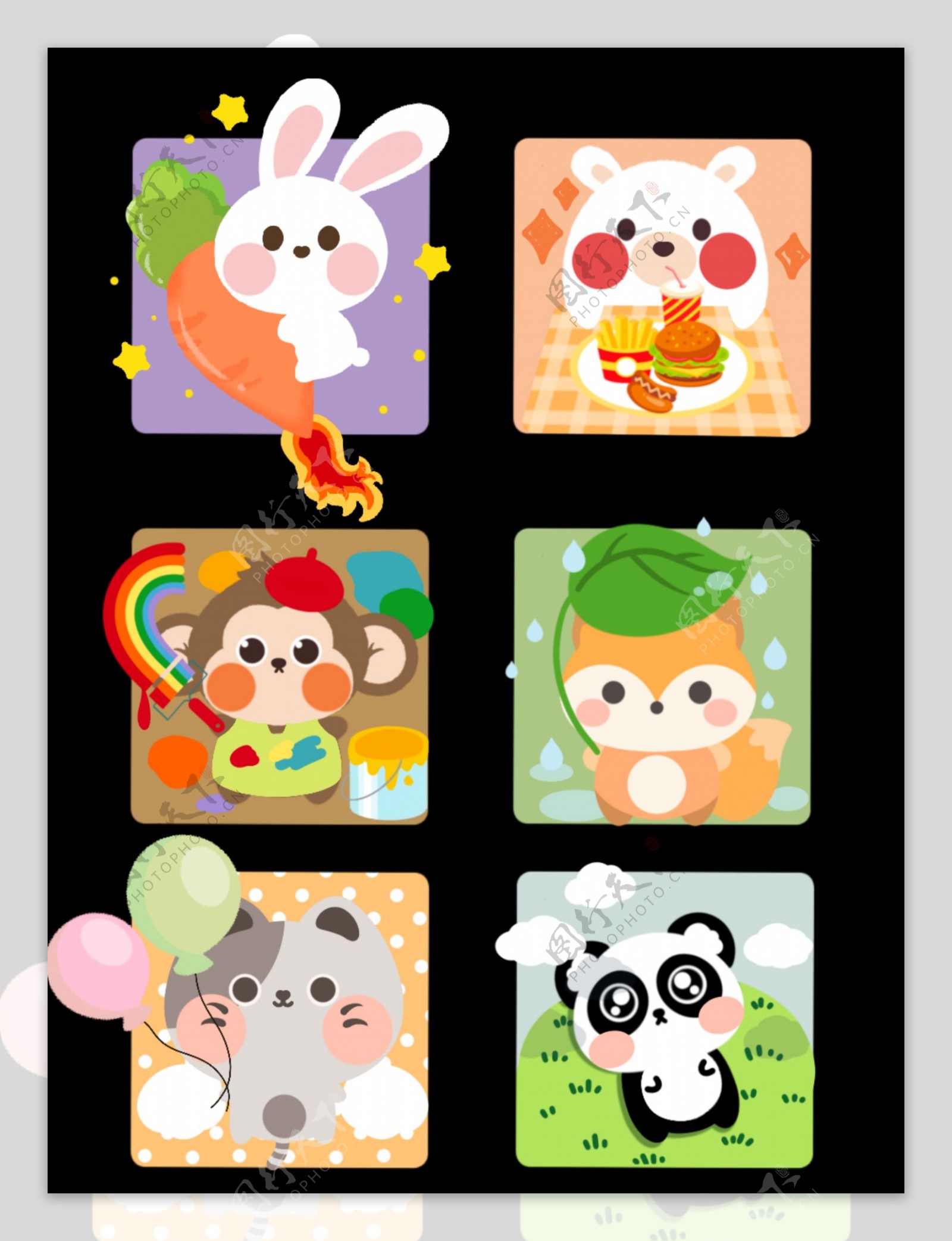 可爱卡通GIF动物们图片素材-编号37264541-图行天下